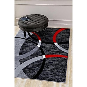 Luxe Weavers Victoria Collection 3895 Gray 2x8 Modern Abstract Geometric Stain Resistant Area Rug