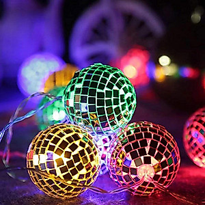 BWWNBY Solar String Lights - Multicolor Lights String 20 LED Globe String Lights Solar Decor Lights Outdoor Decoration for Patio Backyard Garden Party Festival Xmas Tree (Colorful,Size:3 M)