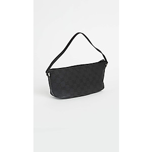 Gucci Women's Pre-Loved Boat Pochette, Gg Canvas, Black, One Size