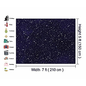 XLL Early 2000s Theme Backdrops Night Sky Star Universe Space Starry Photo Background Galaxy Stars Children Boy or Girl Birthday Party Photography Backdrops Cake Table Banner 7x5ft