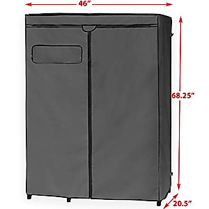 Simple Houseware Freestanding Cloths Garment Organizer Closet with Cover, Dark Gray