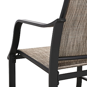 LOKATSE HOME Dining Chairs with High Backrest Outdoor Metal Furniture for Garden Patio Pool Yard, Grey