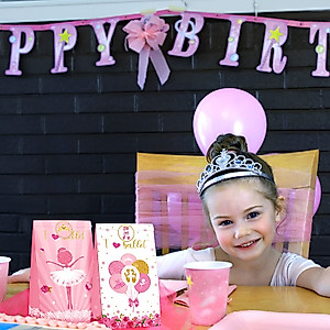 Jecery 24 Pcs Mini Ballerina Goodie Bags Ballerina Birthday Party Decorations Ballerina Party Favors Ballet Tutu Party Bags for Baby Shower Wedding Party