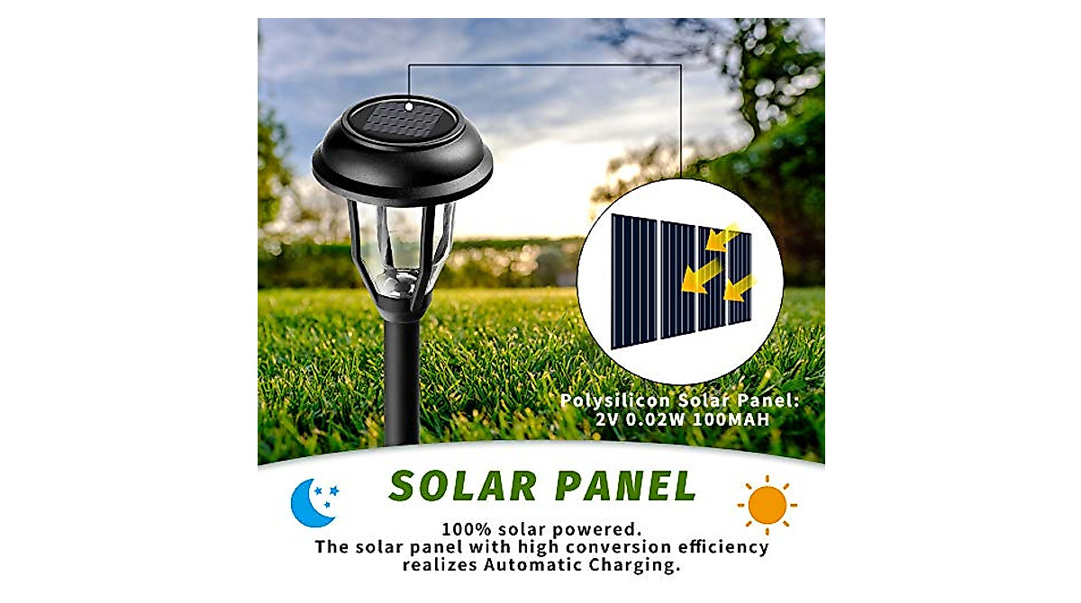 SOLPEX Solar Pathway Lights 8 Pack - Waterproof Outdoor Garden Lighting