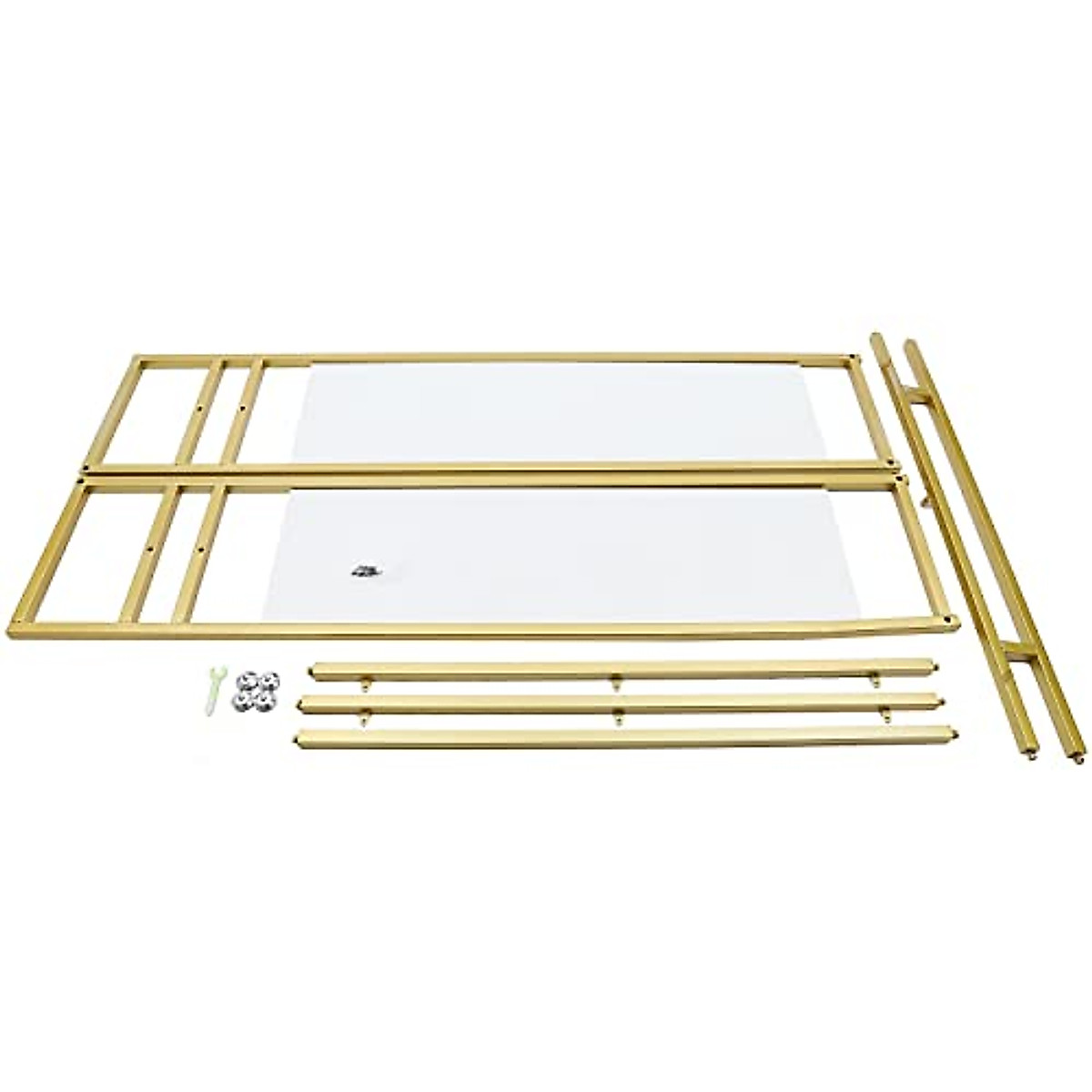 2 Tier Gold Clothes Storage Stand Rack Clothes Display Rack Heavy Duty Metal Closet Organizer Large Capacity Garment Rack with Hanging Rods for Wedding Bedroom Store Clothing Organizer(180 cm)