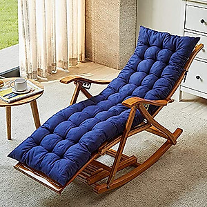 Lounge Chair, Zero Chair,Lounge Chairs,Wooden Folding Rocking Chair Balcony Bamboo Adjustable Back Chair with Headrest and Foot Massage Outdoor Sun Loungers Old Man Siesta Chair