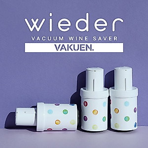 Vakuen Wieder Vacuum Wine Savers, Vacuum Pump with Built-In Silicone Plug, Vacuum Seal Wine Stoppers, No-leakage, Patented Twist-Locking, Wine Preserver, Keep Wine Fresh Longer, Gift Accessories