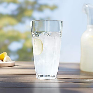 Amazon Basics Tritan Working Style Highball Glasses - 24-Ounce, Set of 4(Plastic Material)