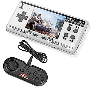 FAMILY POCKET Handheld Game Console Emulator Console, HD AV Output, 3.0-inch HD Screen, with 16g TF Card, 5000 Classic Games, Adult and Children Portable Video Game Console Gifts (Grey+Black)