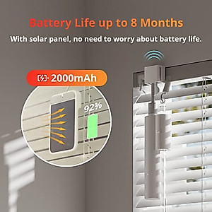 SwitchBot Blind Tilt Motorized Blinds - Smart Electric Blinds with Bluetooth Remote Control, Solar Powered, Light Sensing Control, Add Hub to Make it Compatible with Alexa & Google Home