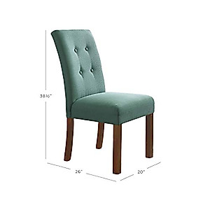 Homepop Home Decor | 4 – Button Tufted Upholstered Parsons Dining Chairs | Set of 2 Accent Dining Chairs, Aqua