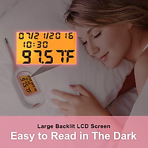Shecare Smart Basal Thermometer for Ovulation Tracking, Digital Oral Body Temperature Thermometer for Fertility with Backlit, BBT Thermometer with Shecare App(iOS&Android) for Natural Family Planning