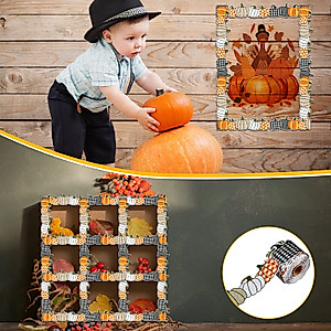 Spiareal 68.9 Feet Buffalo Plaid Pumpkins Border Bulletin Board Border Flower Beach Sun Eucalyptus Paw Flag Hat Balloon Sailboat for Classroom Boards Wall Decor