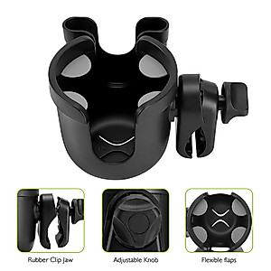 Accmor Stroller Cup Holder with Phone Holder, Bike Cup Holder, Universal Cup Holder for Uppababy Nuna Doona Strollers, 2-in-1 Cup Phone Holder for Stroller, Bike, Wheelchair, Walker, Scooter