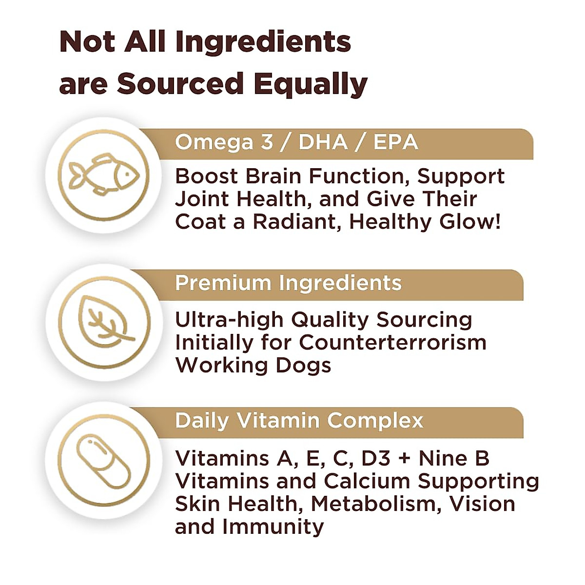 Mission-Proven Globally in Our Counterterrorism Work - Ultimate Skin & Coat Dog Chews-3X The Chews-Advanced Daily, Omega 3, DHA, EPA, Dry Skin Soother