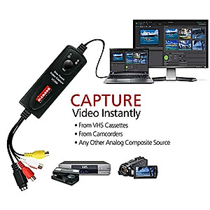 Diamond Multimedia VC500 One Touch VHS to Digital File, DVD Converter with Easy to use Software, Convert, Edit and Save For Win7,8,10,11