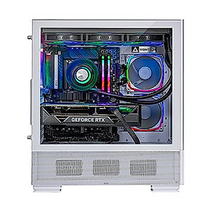 Skytech Gaming Azure PC Desktop – AMD Ryzen 9 7900X3D 4.4 GHz, NVIDIA RTX 4080, 1TB NVME Gen4 SSD, 32GB DDR5 RAM RGB, 1000W Gold PCIE 5.0 PSU, 360mm AIO, 11AC Wi-Fi, Windows 11 Home 64-bit,White