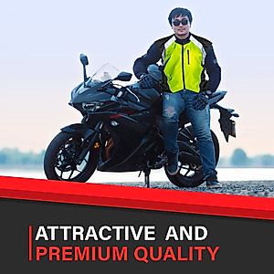 Badass Moto Hi Vis Vest Reflective Motorcycle Vests For Men - Zipper Front & Pocket For Bikers, ATV, Hunting, Cycling, Military, Motorcycle Safety Gear, Yellow Size 3XL Can Be Worn Over 2XL + Jackets