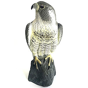 YOFIT Bird Scarecrow Fake Horned Hawk Decoy,Bird Repellent Garden Protectors, Natural Enemy Pest Deterrent Scarecrow
