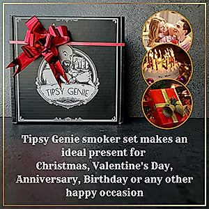 Tipsy Genie Alcohol Infuser Cocktail Smoker Kit with Four Wood Chips for Whiskey, Bourbon, and Cocktails. Old Fashioned Drink Smoker Kit., 6.5x6x2.5