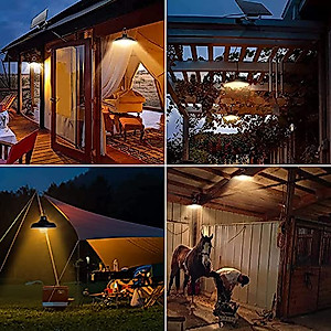 Solar Pendant Light Outdoor - Solar Shed Lights Indoor 3000K|4500K|6500K| with Remote Control Solar Outdoor Lights,IP65 Waterproof Solar Indoor Lights for Garden,Chicken Coop,Gazebo,Barn