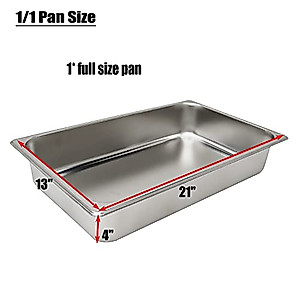 HQHAOTWU 5-Pan Electric Food Warmer Commercial Bain Marie Buffet Stainless Steel Food Container Double-Row Pans with Glass Guard for Catering Restaurant Canteen 12"×8.7"×4" Pan and 21"×13"×4" Pan