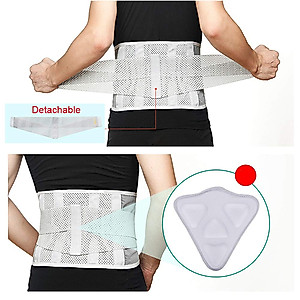 YZSHOUSE Breathable Back Support Lumbar Belt – Man and Woman Pain Relief Back Brace – Prevents Injury & Scoliosis,with Massage Pad (Size : M/Medium)