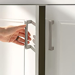 KLOOSE Brushed Nickel Cabinet Pulls 3.75 Inch Hole Centers 10 Pack Kitchen Cabinet Handles Solid Square Bar Drawer Pulls Cabinet Hardware Dresser Handles