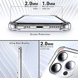 Silverback Crystal Clear for iPhone 14 Pro Case with Ring Stand, Slim Soft TPU Shockproof Protective Phone Case, Shock Absorption Bumper Case for Apple iPhone 14 Pro 6.1 inch