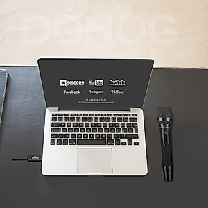 USB Wireless Microphone, Computer UHF Dual Handheld Dynamic Mic System with USB Receiver, 100ft Range for Home Singing, Karaoke, PC,TV,Active Speaker