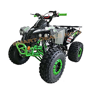 Upgraded 125cc ATV Quad Youth Utility Style ATV 125cc Fully Automatic w Reverse Double LED Headlights Gas ATV 4 Wheeler ATVs Quads Big 19"/ 18" Tires