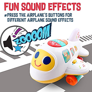 CoolToys My First Plane Airplane Toy for Toddlers and Babies for Learning Letters, Numbers and Colors - Lights Up, Sings, and Moves Around