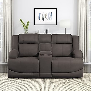 Lexicon Landwood Power Double Reclining Loveseat, Chocolate