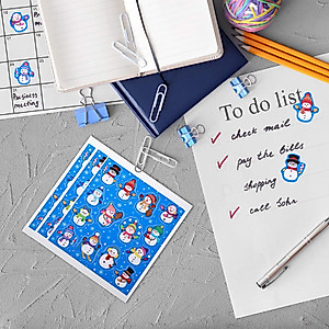 Zonon 112 Pieces Snowman Stickers Winter Snowflake Snowman Holiday Stickers for Teachers Kids Classroom Party Favor, 14 Styles