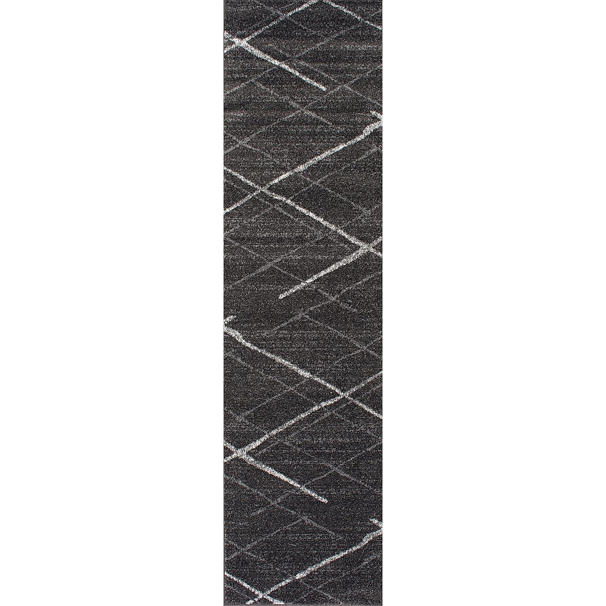 nuLOOM 2x10 Thigpen Contemporary Area Rug, Charcoal, Abstract Lines, Non-Slip Backing, Stain Resistant, For Bedroom, Dining Room, Living Room, Hallway, Office, Kitchen, Entryway