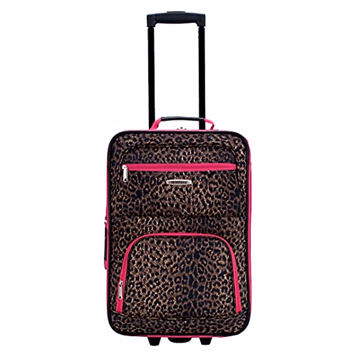 Rockland Jungle Softside Upright Luggage, Pink Leopard, 4-Piece Set (14/29/24/28)