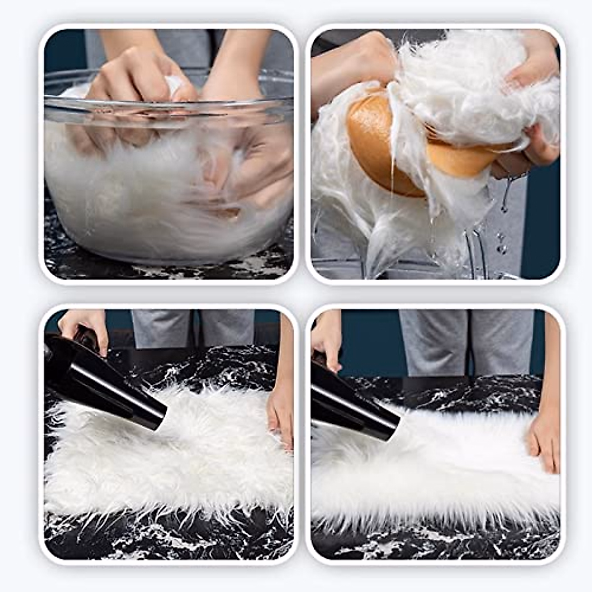 Evaner Carpets - Faux Fur Washable Rug,for Baby Nursery Room, Bedroom, Luxury Home Decor, shag Rug Soft Floor Plush Carpets, Durable Rubber Backing, Rectangle, 24X71 inches,Purple