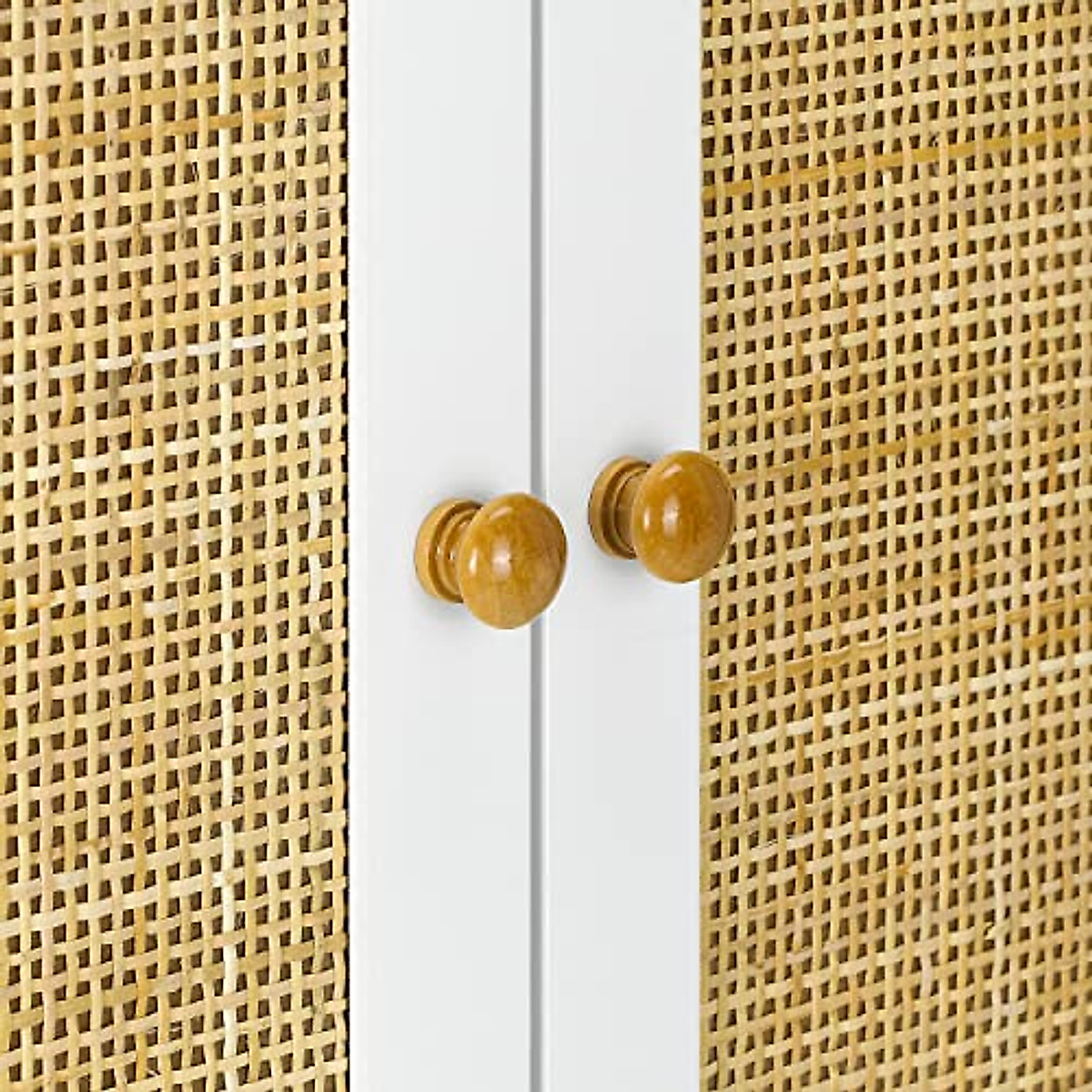 Finnhomy Bathroom Cabinet Wall Mounted, Bathroom Wall Cabinet with 2 Hand Made Rattan Doors and Adjustable Shelves, Over The Toilet Storage Cabinet, Medicine Cabinet for Bathroom Kitchen Laundry Room