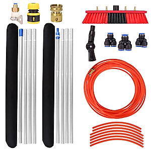 Solar Panel Cleaning Brush, 26 FT Adjustable Water Fed Pole Cleaning Kit, Solar Panel Cleaning Pole and Outdoor Window Washing Equipment