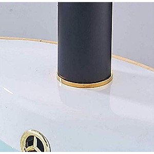 ShiSyan Y-LKUN Modern Double Basin Sink Hot and Cold Water Faucetfaucet Sink Basin Faucet Brass Mixer Curved Mouth Black