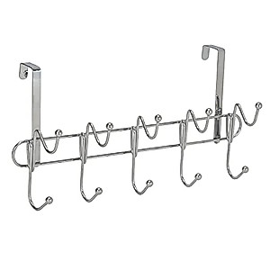 Simplify 10 Hanging Hook, Good for Towels, Jackets & Accessories, Fits Standard Doors, Chrome