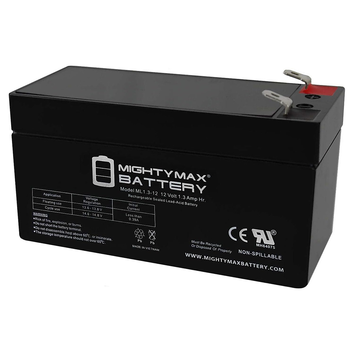 Mighty Max Battery 12V 1.3Ah Battery Replacement for APC Back UPS ES 350