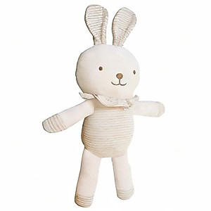Organic Cotton Baby First Friend (Hello! Little Bunny) Attachment Doll for Baby, Pillow Buddy,Organic Toy 15.7 inches Tall