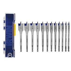 Speedbor 1891775 Irwin Tools Blue-Groove Spade Bits, 12-Piece, Slim Case