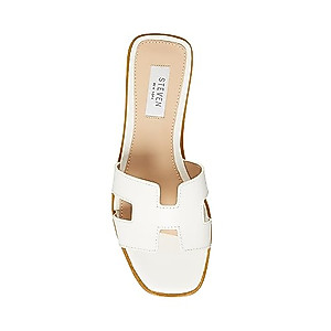 Steve Madden Women's Hadyn Sandal, White Leather, 8.5