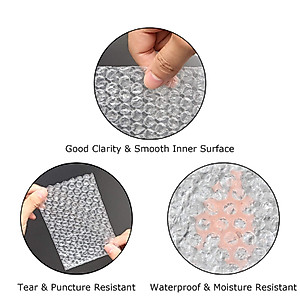 200 Pack 4x8 Inch Bubble Cushion Wrap Bags for Shipping Packing Small Clear Bubble Out Pouches Double Walled Bubble Cushioning Bags for Moving Storage