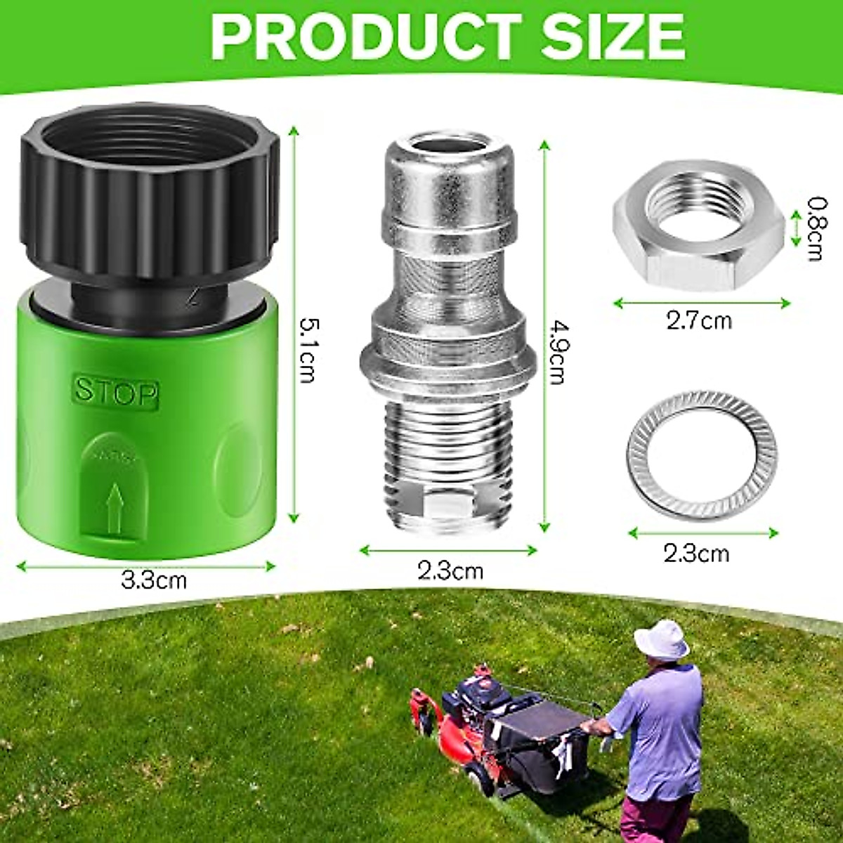 Dreyoo Lawn Mower Deck Wash Kit, Deck Wash Adapter Quick Connect Attachment Kit, Riding Lawn Mower Cleaning Accessories, Compatible with MTD Troy Bilt Craftsman Lawn Mower Tractor