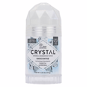 CRYSTAL Deodorant Stick, Unscented, 4.25 Ounce, White