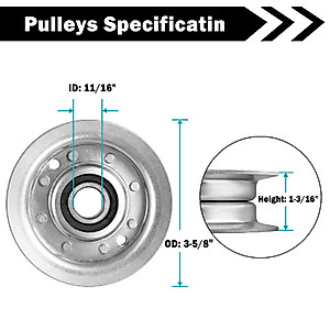 Cluparis Flat Idler Pulley GY20067 Replaces John Dee re GY22172 L100 LA115 LA105 D100 L110 L111 L118 D110 D105 X145 Lawn Mowers