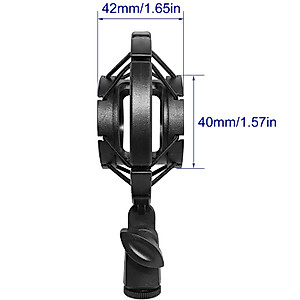 Microphone Shock Mount LUORNG Universal Black Anti-Vibration Mic Holder for 42~46mm/1.65~1.81in Diameter Studio Condenser Mic, Mic Clip Holder